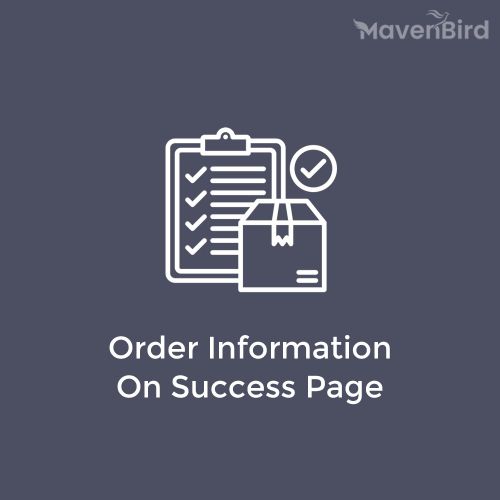 Order Information on Success Page Extension for Magento 2